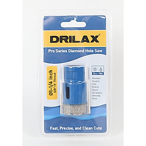 Diamond Hole Saw for Angle Grinders Masonry Concrete Granite Quartz Porcelain Ceramic Tile Hole Saw Brick 5/8"-11 Threaded Connection Heavy Duty Diamond Core Hole Saw Dry (1-1/4 inch)