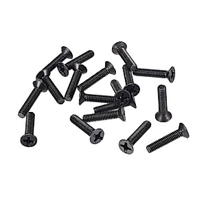uxcell M3.5 x 16mm Phillips Screw Fastener Black for Laptop PC TV Fan Switch 200pcs