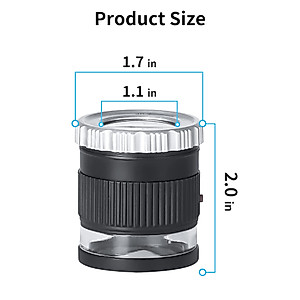 JARLINK 30X Jewelers Loupe, Adjustable Focal Length Magnifier with 3 LED Light for Gems, Jewelry, Coins, Stamps, etc (Black)