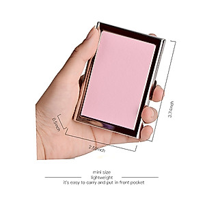 EASTNIGHTS RFID Credit Card Holder Metal Credit Card Case Wallet Business Card Holder for Women Men pink