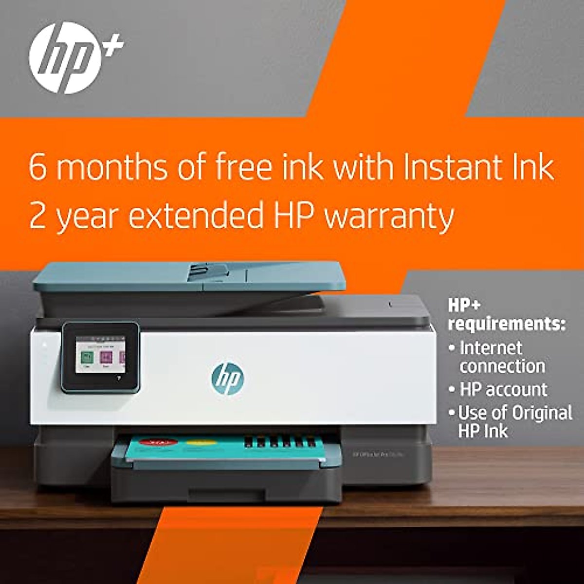 HP OfficeJet Pro 8028e All-in-One Wireless Color Inkjet Printer, Print Copy Scan Fax for Home Office Use, 20 ppm, Auto Duplex, 2.7" Color TS, Wi-Fi, Lanbertent Printer Cable