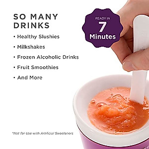 ZOKU Jumbo Slush and Shake Maker, Compact Make and Serve Cup with Freezer Core Creates Single-Serving Smoothies, Slushies and Milkshakes in Minutes, BPA-Free, Purple