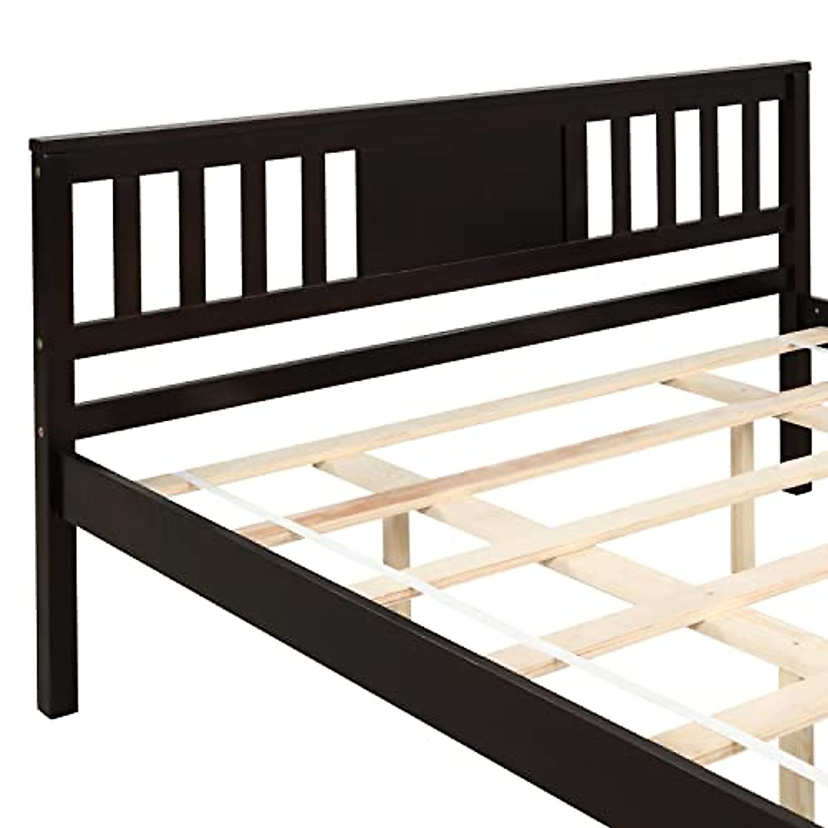 HAUSHECK Queen Bed Frame w/Headboard, Modern Platform Bed with 12" Under Storage Space, Queen Wood Bed Frame No Box Spring Needed for Kids, Teen, Adults, Wooden Slats Support Mattress Foundation