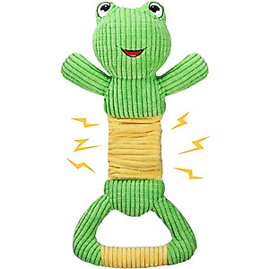 Letsmeet Dog Squeak Toys Durable Plush Dog Toy with Crinkle Paper, Tug of War Pull Toys for Puppies, Interactive Dog Chew Toys for Small, Medium and Large Dogs