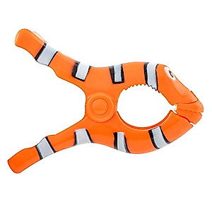 O2COOL Bocaclips - Beach Towel Clips For Beach Chairs, Patio And Pool Accessories - (Clown Fish/Turtle) 4 Count