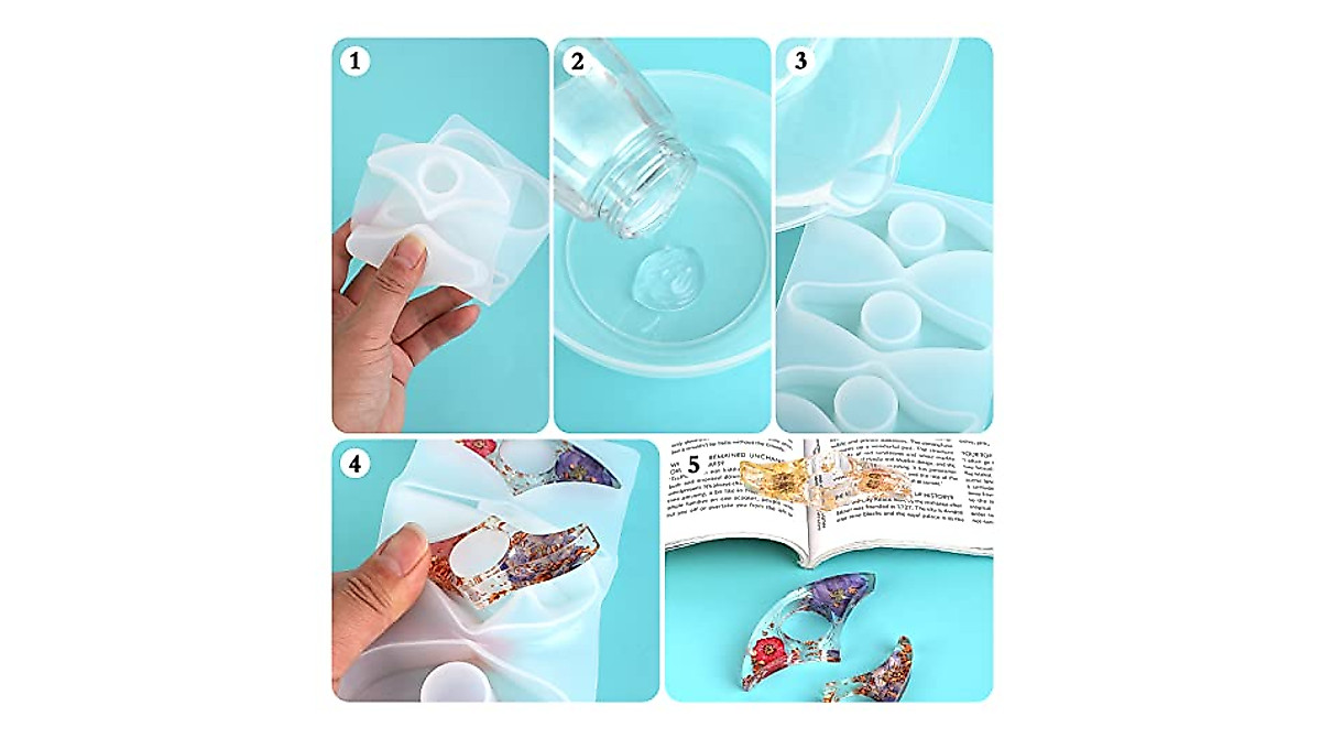 Prasacco Resin Book Page Holder Molds - DIY Flexible Silicone Craft