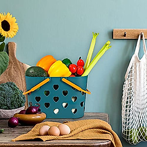 Nuenen 8 Pieces Portable Shower Caddy Basket Plastic Storage Basket with Handle Shower Caddy Tote Box Heart Shower Caddy Organizer Bin for Bathroom School Dorm Kitchen Storage Room Laundry