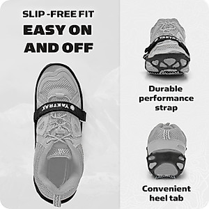 Yaktrax Pro Traction Cleats for Walking, Jogging, or Hiking on Snow and Ice (1 Pair), Medium , Black