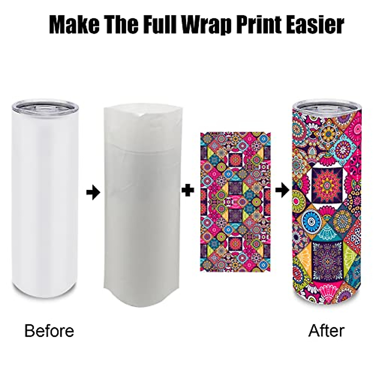 AQUAPHILE Sublimation Tumblers Blanks Skinny Tumbler 4 Pack White 20 OZ Straight Stainless Steel Double Wall Insulated Cups with Metal Straw Vacuum Tumbler Travel Mug for Hot Cold Drinks DIY Gifts