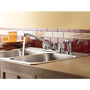 MOEN 7910 Chateau Two-Handle Low-Arc Kitchen Faucet, Chrome