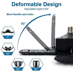 BOSITE Garage Light 120W LED Garage Light 12000LM 6500K Deformable Garage Lights Ceiling LED Shop Light with 5 Adjustable Panels, Barn Light LED Lights for Garage Barn Basement