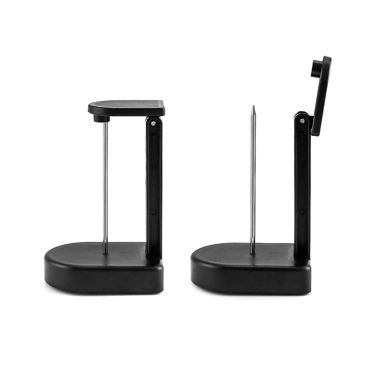 QWORK Paper Memo Holder Receipt Holder, 2 Packs Black Receipt Invoice Spike Stick Bill Fork Memo Note Spike with Safety Cap and Base