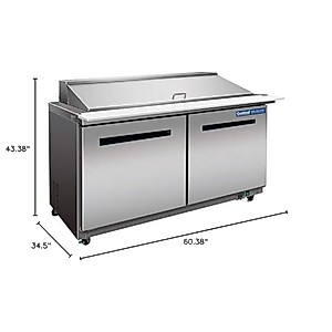 Kratos Commercial Refrigerator with Sandwich/Salad Prep Table - 2-Door, 60" W, Mega-Top Unit, 24 Pan Capacity (69K-808)