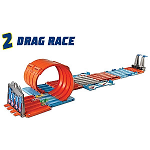 Hot Wheels Race Crate with 3 Stunts in 1 Set Portable Storage Ages 6 to 10