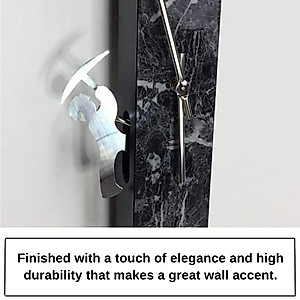 SPICE OF LIFE Edge Pendulum Wall Clock Pillar - Marble Grey - Wooden Frame, Analog Time Display, Home Décor