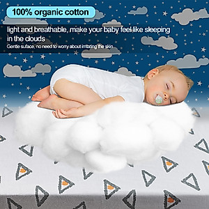 MOEMOE BABY Bassinet Sheets, 3 Pack Fitted Bassinet Sheets for Baby Boys and Girls, 100% Cotton Bassinet Cover for Oval, Hourglass & Rectangle Mattress