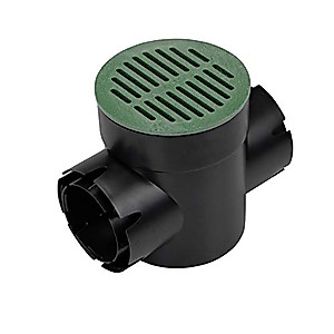 NDS Round Catch Drain 201 Spee-D Basin Double Locking Outlets, 3 4-Inch, 6 in, Black