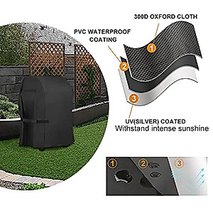 LBTING Grill Cover, 40-inch Heavy Duty 300D Oxford Waterproof Windproof UV Resistant BBQ Gas Grill Cover for Outdoor Barbecue Fit Most Brands Weber, Brinkmann, Char Broil, Holland