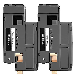 Limeink Compatible Printer Toner Cartridge Replacement for Dell 810wh C1765nf C1765nfw C1760nw 1250c 1355cnw Printer Cartridges Ink for 1250 (2 Black)