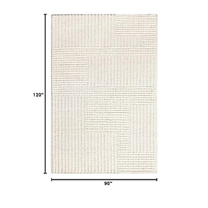 nuLOOM Dorene Contemporary High-Low Striped Wool Area Rug, 8x10, Ivory
