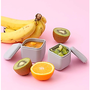 Miniware Silipods - Silicone Snack Containers For Kids - Dishwasher & Fridge Safe Silicone Food Storage Snack Containers for Toddlers - Food Grade Silicone Baby Food Containers (Peach 2 Pack 4 oz.)