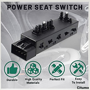 12451498 Front Right Passenger 8 Way Power Seat Control Adjustment Switch Fit 2007-2013 Sierra Yukon Avalanche Silverado Suburban Lacrosse