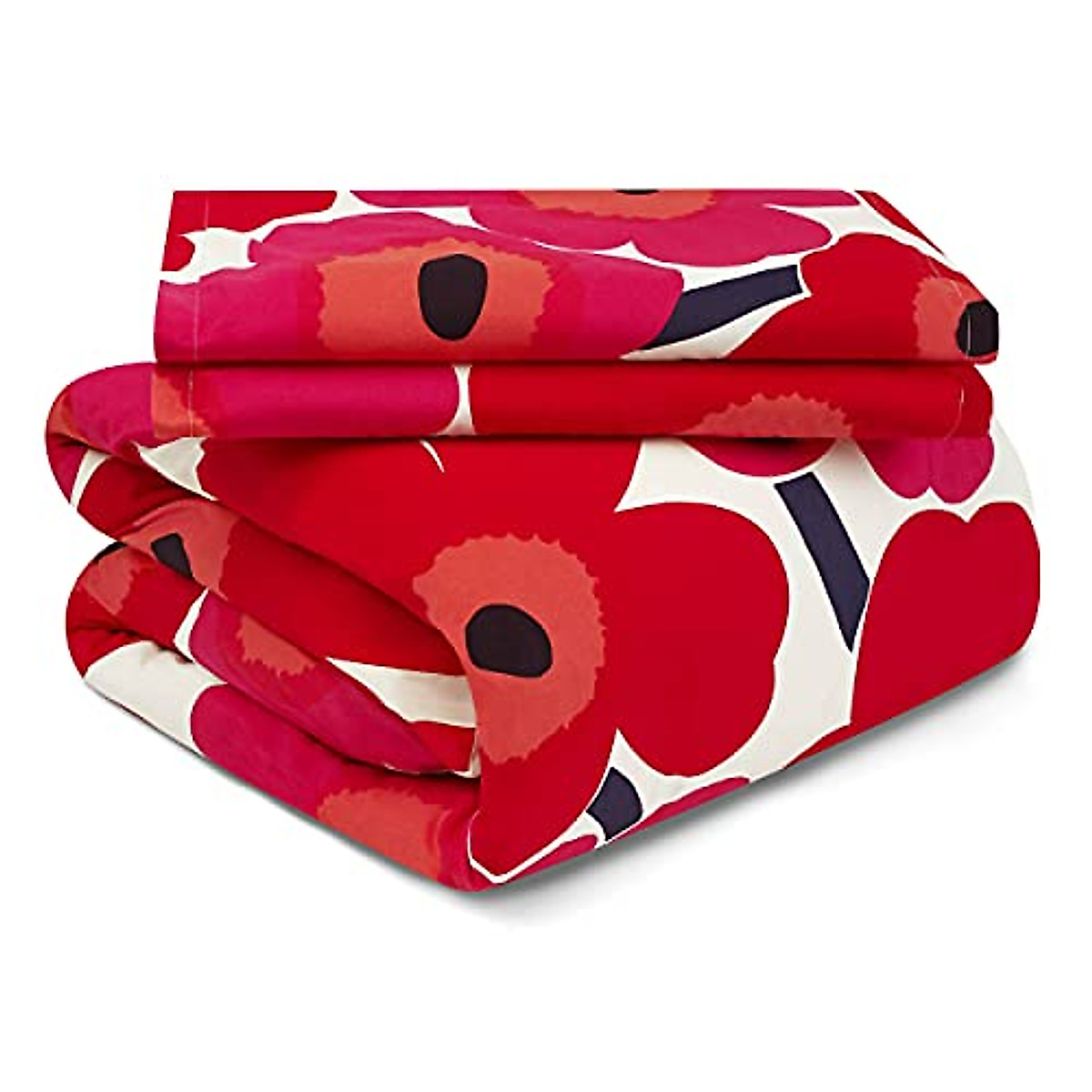 Marimekko - Queen Comforter Set, Cotton Bedding with Matching Shams, Lightweight Home Decor for All Seasons (Unikko Red, Queen)