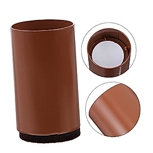 USHOBE 6 Pcs Thickened Table Mat Plastic Chair Circle Chair Sofa Protector Bed Desk Foot Sleeve Bed Riser Chair Leg Mat Chair Feet Caps Furniture Accessory Cabinet Brown Accessories