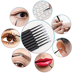 400 PCS Micro Applicator Brushes Disposable Eyelash Extension Microswab Mascara Wands Brush For Lash Remover Brush Tools Black(head diameter 1.5mm)