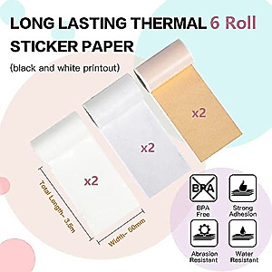 Phomemo M03 Green Portable Printer- Bluetooth Thermal Photo Printer with 6 Roll 2 Inch White/Gold Glitter/Silver Glitter Thermal Paper, Compatible with iOS + Android for Photos, Journalist, Work, Plan