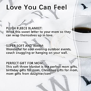 Gifts for Mom, Mother's Day Blanket Gifts for Mom, Mom Birthday Gifts from Daughter or Son, Snuggly Soft Cozy Mothers Day Blanket 60" x 50"