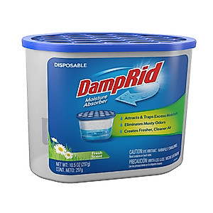 DampRid Fresh Scent Disposable Moisture Absorber, 10.5 oz., 3 Pack – Attracts & Traps Excess Moisture, Eliminates Musty Odors, Creates Fresher, Cleaner Air, White