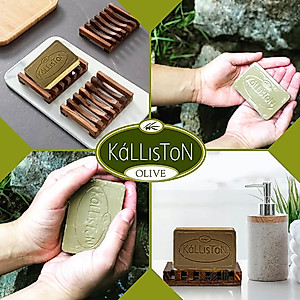 Kalliston, Rosemary Extract Herbal Soap Bar, Greek Extra Virgin Olive Oil, All Natural Aroma, All Skin Types, Crafted in Historic Crete, Greece, Pack of 4