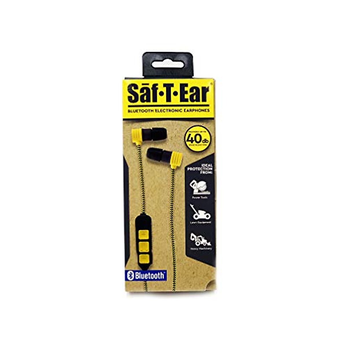 Saf-T-Ear Bluetooth Earphones (Protect hearing with up to 25dB of noise reduction and stream music and calls)