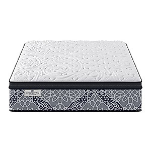 Kingsdown Firm Euro Pillow Top Hybrid Queen Mattress Cooling Gel Memory Foam Layer Multi-Layered Motion Isolation Cool Sleep Quilted Top Luxury Mattresses, 15-inch, Passions Engleson