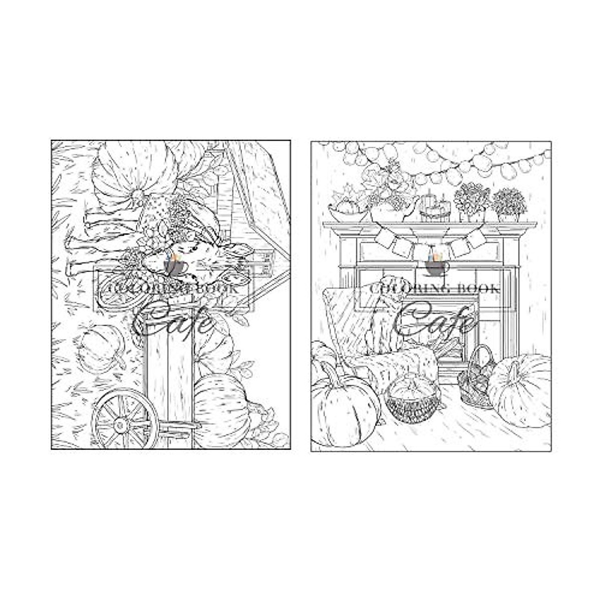 Country Autumn Coloring Book: An Adult Coloring Book Featuring Charming Autumn Scenes, Relaxing Country Landscapes and Cute Farm Animals