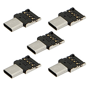 chenyang 5 Pack USB C OTG Adapter USB C Male to USB 2.0 Female Ultra Mini Size Connector Adapter