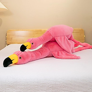 Flamingo Stuffed Animal Plush Pillow Cute Giant Flamingo Plush Toy Plush Soft Hugging Pillow Flamingo Stuffed Animal Duck Plush Pillow Gift for Kids Birthday (43.3in Pink)