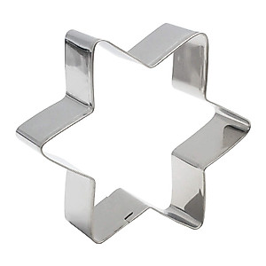 Mziart Star Cookie Cutter Set, 10 Piece Assorted Sizes Star Cookie Molds, Stainless Steel Metal Six-pointed Star Shapes Biscuit Molds Fondant Cake Cutter