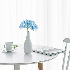 HUIANER 6PCS Artificial Hydrangea Flowers, 15.74” Fake Silk Flower Heads with Stems for Wedding Centerpiece Bouquets Home Office Party Garden DIY Craft Art Decoration(Light Blue)