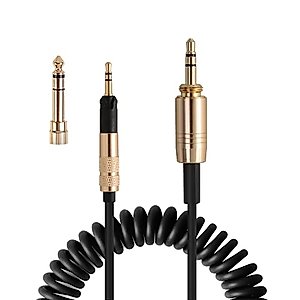 weishan HD599 SE Coiled Audio Cable Replacement for Sennheiser HD598, HD599, HD569, HD579, HD518 Headphones, 2.5mm to 3.5mm Extension Aux Cord Wire 5ft to 16ft