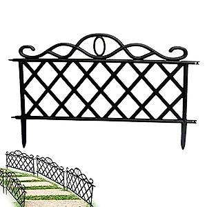 Haokaini Decorative Garden Fence 14in(H) x18.5in(L) Dog Pet Animal Barrier Landscape Fencing Border Fence Panel Flower Edging for Outdoor Yard Patio Flower Bed