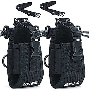 2Pack MSC-20E Walkie Talkie Holder Shoulder Strap 3 In 1 Two Way Radio Nylon Pouch Case Handsfree Compatible with GPS PMR446 Motorola Kenwood Midland ICOM Yaesu Two Way Radio Transceiver Walkie Talkie