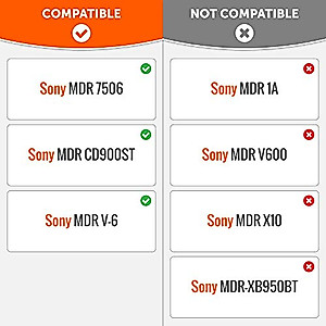 WC Wicked Cushions Replacement Ear Pads for Sony MDR 7506 | Softer Leather, Luxurious Memory Foam, Unmatched Durability | Compatible with MDR 7506 / MDR V6 / MDR CD900ST | (PU Leather)