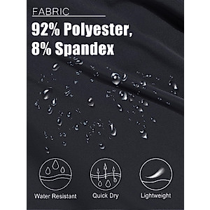 MAGCOMSEN Hiking Shorts Woman Lightweight 8 Inch Inseam with Pockets Water Resistant Running Shorts Black M