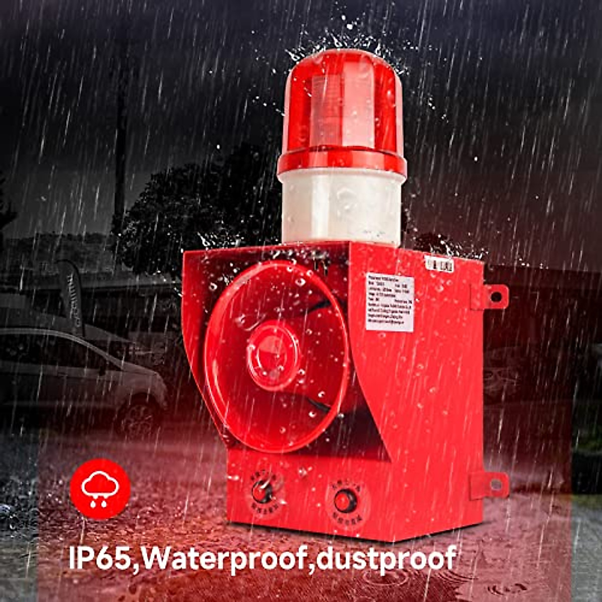 YASONG SLA-05B Model Industrial Alarm Siren, 0-130dB 12 Horn Tones Switchable, AC110V-120V 45W High Power for Noisy Environment Emergency Alarm Range of 100-150 Meters - Fire Tornado Alarm