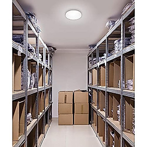 Hampton Bay 12 in. Round LED Flush Mount Light Pantry Laundry Closet Light 1000 Lumens Dimmable 4000K Bright White, 54074391