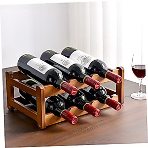 Veemoon Solid Wood Wine Rack Wine Storage Stand Wine Cabinet Organizer Water Bottle Holder Stand Liquor Cabinet for Home Table Top Wine Rack Show Racks for Floor Red Wine Display Rack