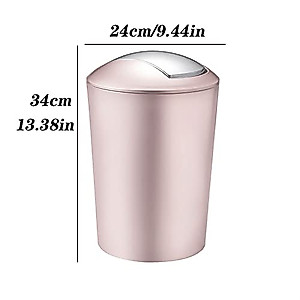 Trash Can 10L Light Luxury Shake Lid Plastic Trash Can with Garbage Bag Storage Box Modern Fashion Trash Can for Kitchen Bathroom Trash Can Wastebasket