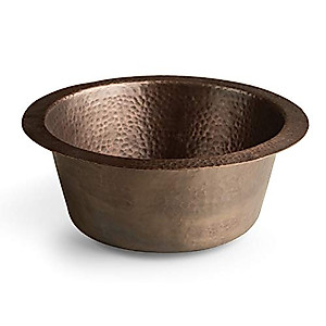 Monarch Abode 17096 Pure Copper Hand Hammered Essex Dual Mount Bar Prep Sink (12 inches)